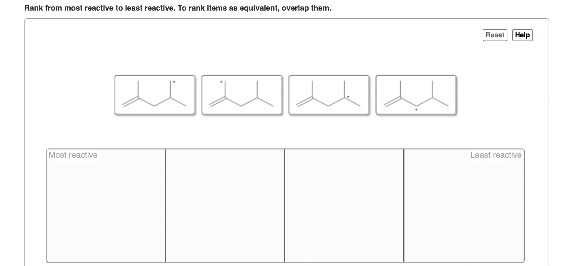Rank from most reactive to least reactive. To rank | Chegg.com