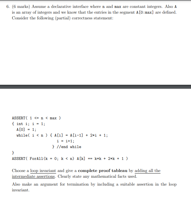 Solved 6. ( 6 marks) Assume a declarative interface where n | Chegg.com