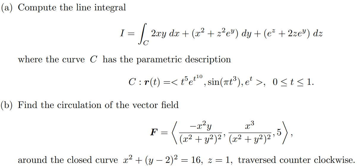 Solved (a) Compute the line integral | Chegg.com