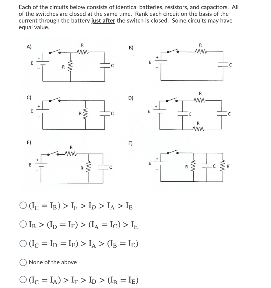 Solved Each of the circuits below consists of identical | Chegg.com