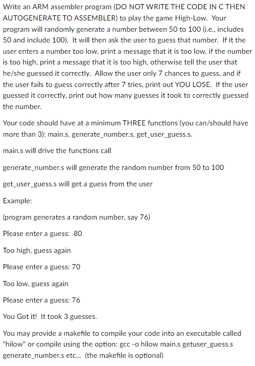 Solved Arm 32bit Assembly Language Please Insure That All