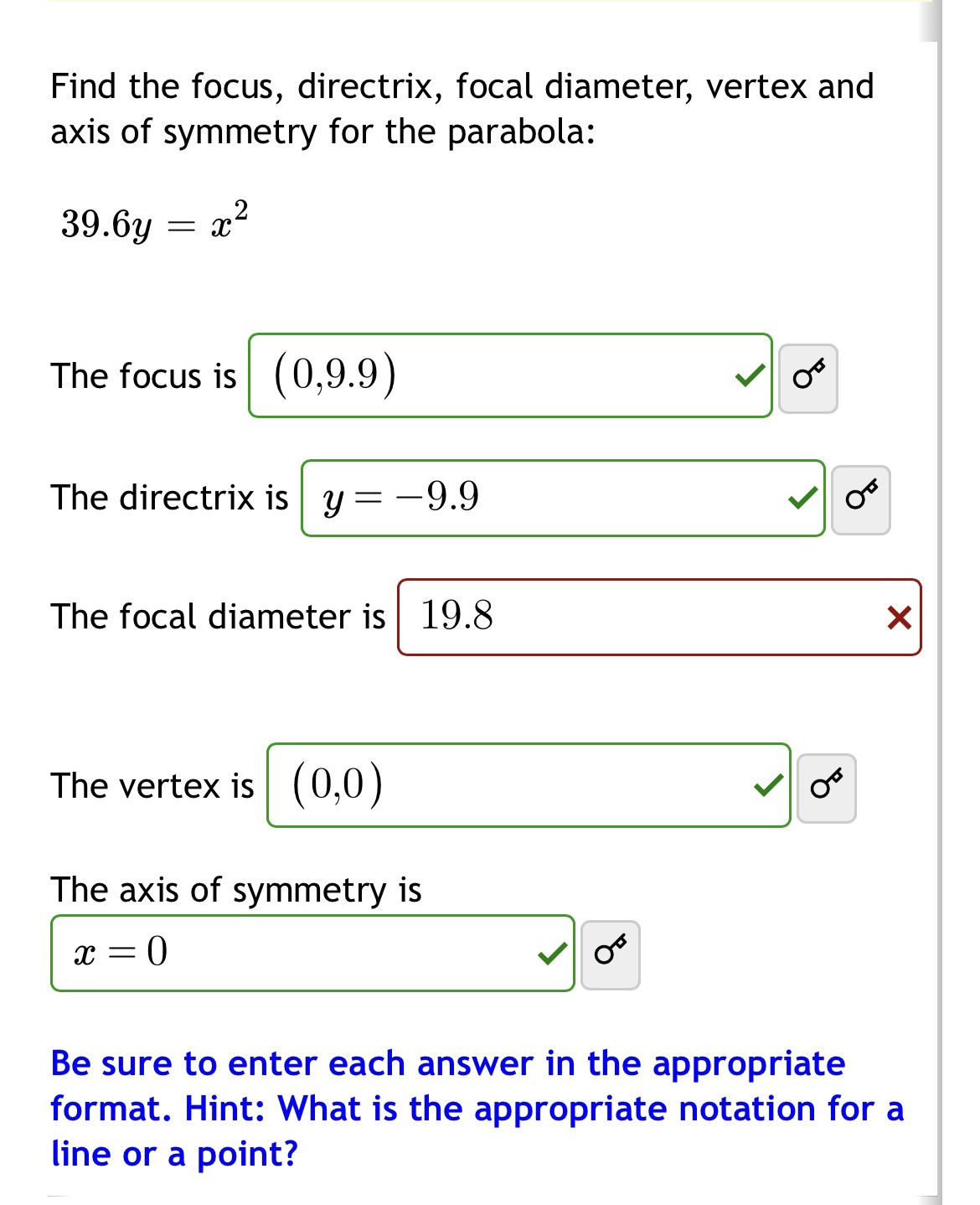 Solved Find the focus, directrix, focal diameter, vertex and | Chegg.com