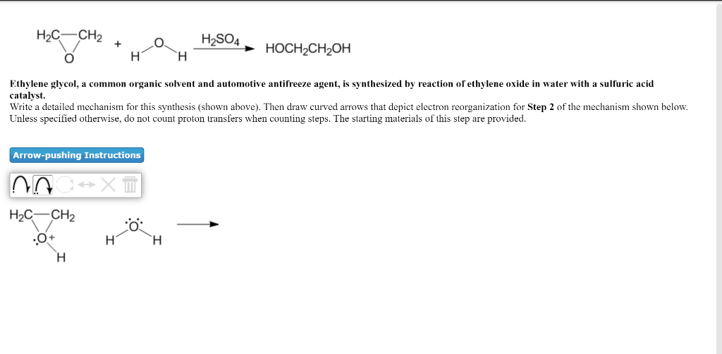 Solved H2C CH2 H2SO4 HOCH2CH2OH H H Ethylene glycol, a | Chegg.com