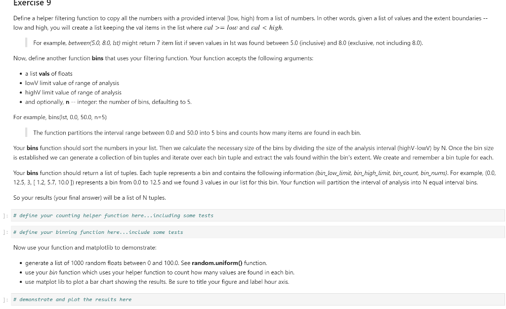 Solved Exercise 7 Write a function that computes the median | Chegg.com
