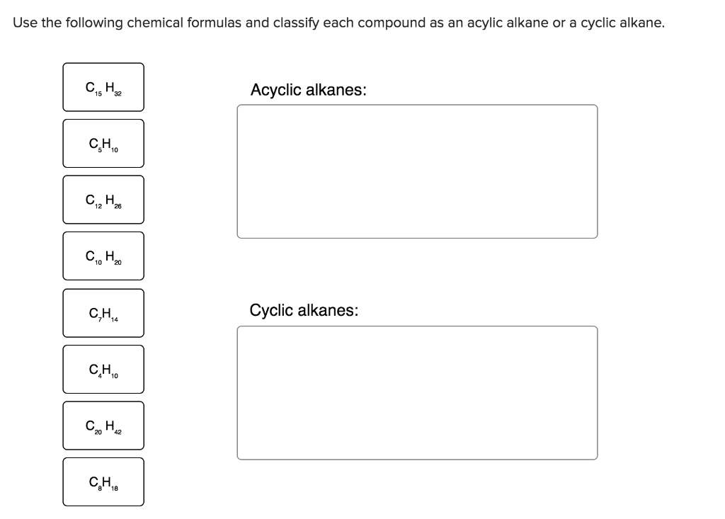 Solved Use the following chemical formulas and classify each | Chegg.com