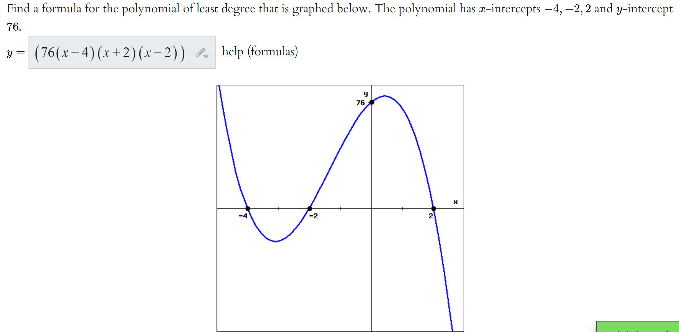 Solved Find a formula for the polynomial of least degree | Chegg.com
