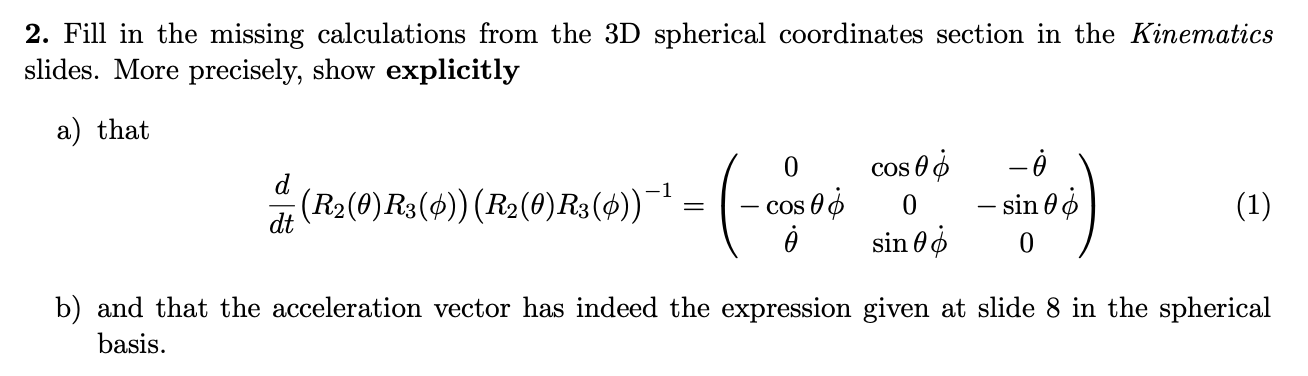Solved 2. Fill in the missing calculations from the 3D | Chegg.com