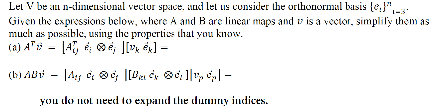 Solved Let V be an n -dimensional vector space, and let us | Chegg.com