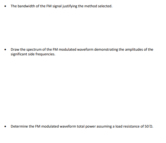 Solved The spectrum of the modulating signal of an FM | Chegg.com