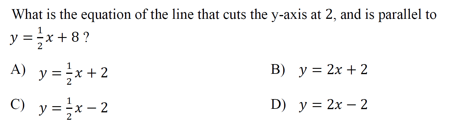What is the equation of the line that cuts the y-axis | Chegg.com