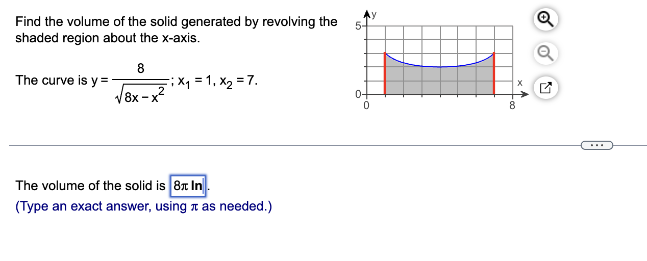 Solved Find the volume of the solid generated by revolving | Chegg.com