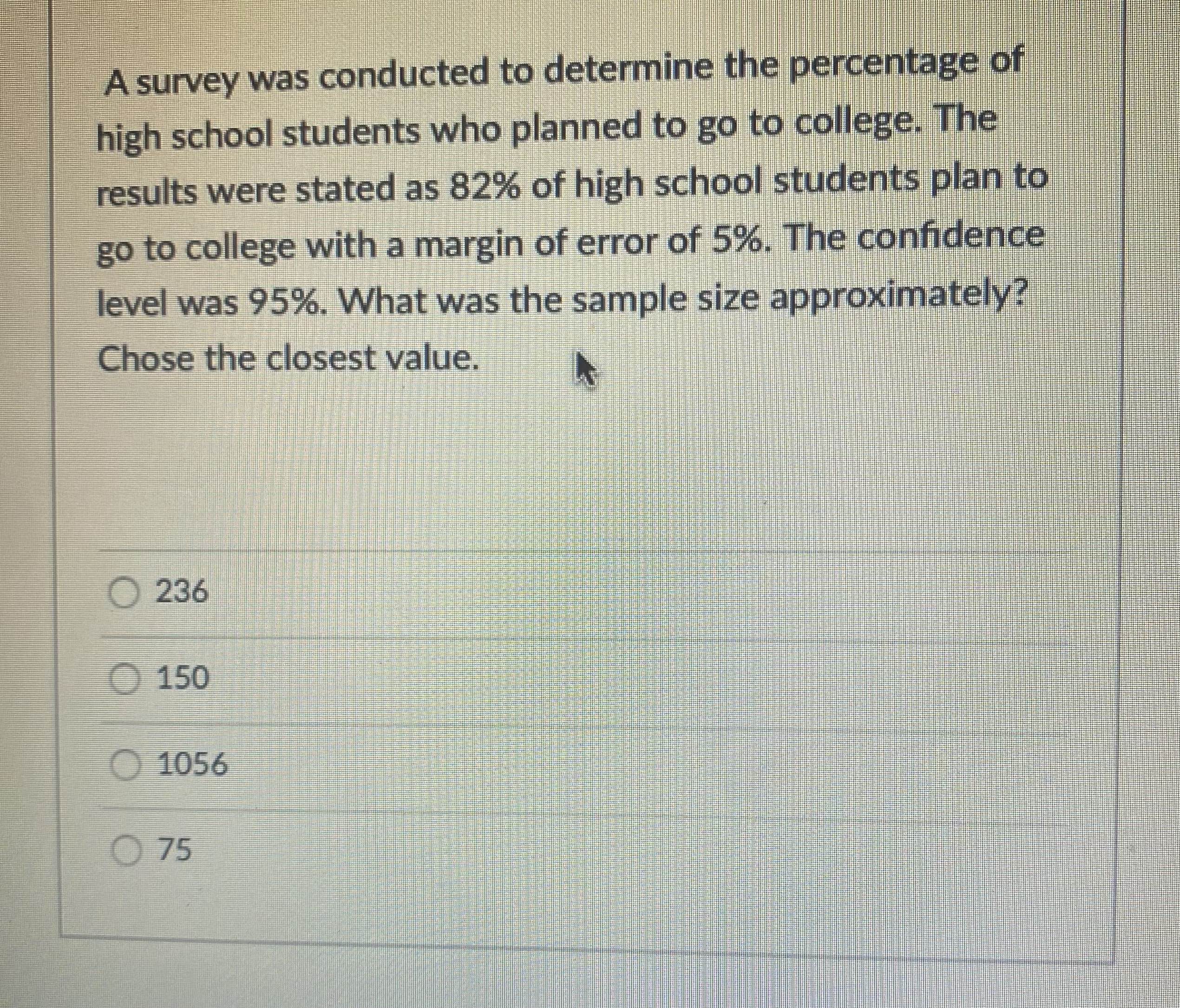 Solved A survey was conducted to determine the percentage of | Chegg.com