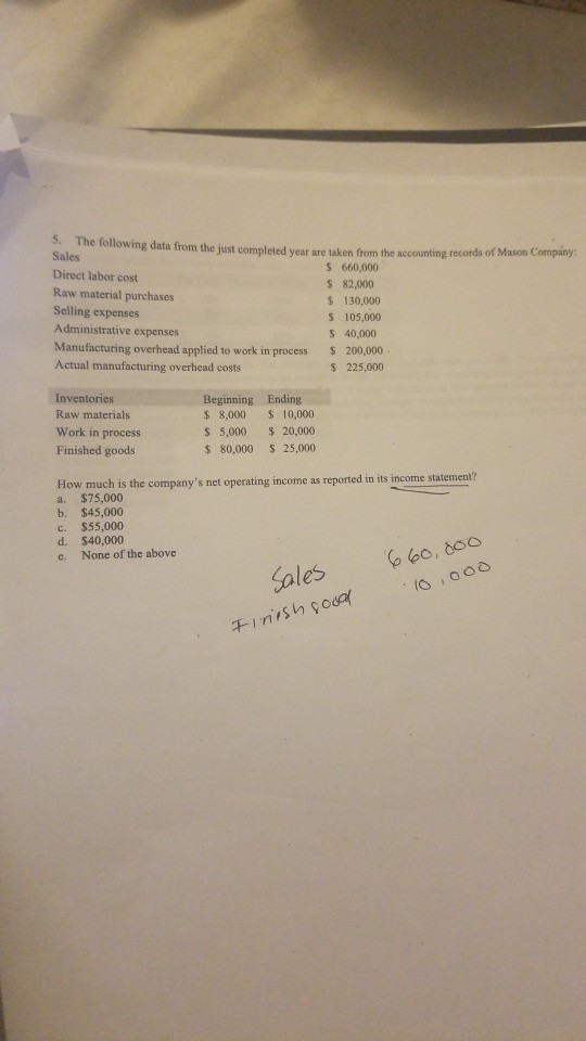 Solved 5. The following data from the samlet owing data from | Chegg.com
