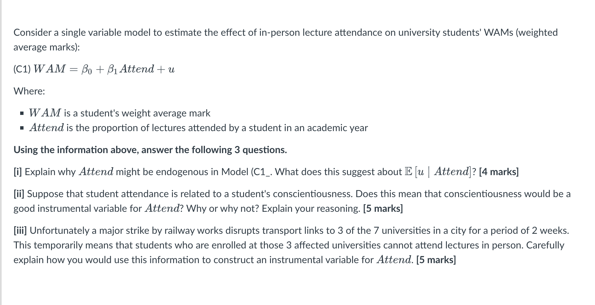 Solved Consider a single variable model to estimate the | Chegg.com