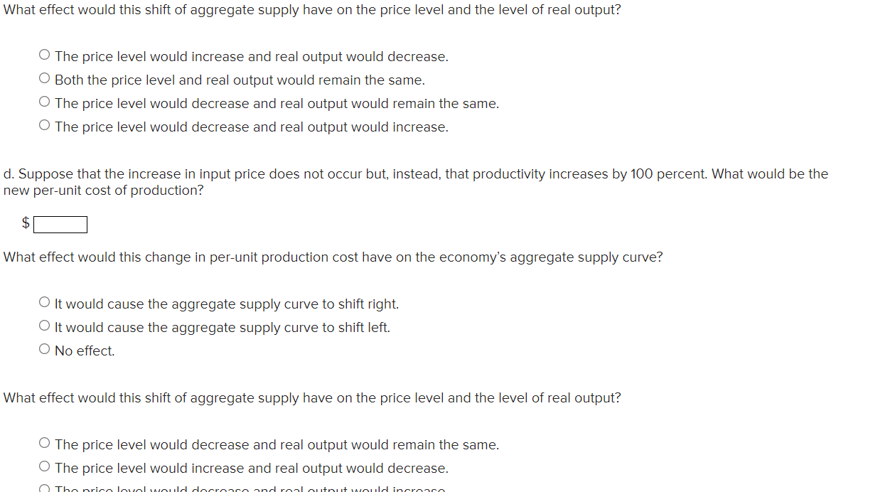 Solved Suppose that the table presented below shows an | Chegg.com