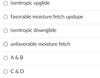 Solved Using the 289K isentropic map below, which of the | Chegg.com