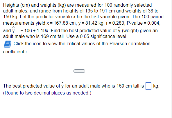 Solved Critical Values of the Pearson Correlation | Chegg.com