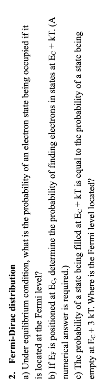 Solved Fermi-Dirac distributiona) ﻿Under equilibrium | Chegg.com