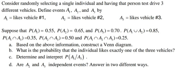 Solved Consider randomly selecting a single individual and | Chegg.com