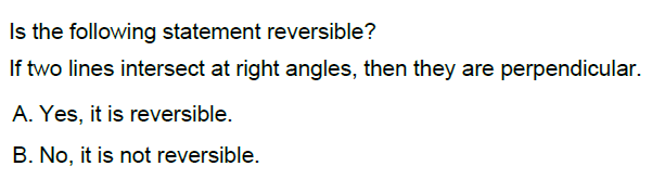 Solved Is the following statement reversible? If two lines | Chegg.com
