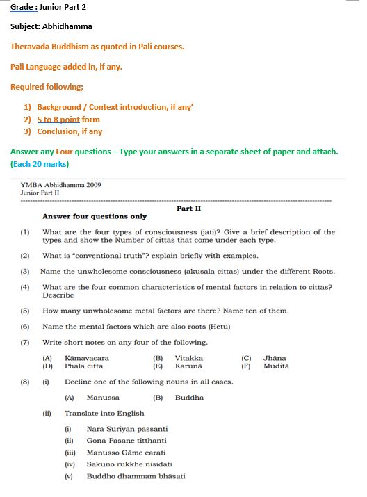 Solved Subject: Theravada Buddhism Topic: Abhidhamma For | Chegg.com