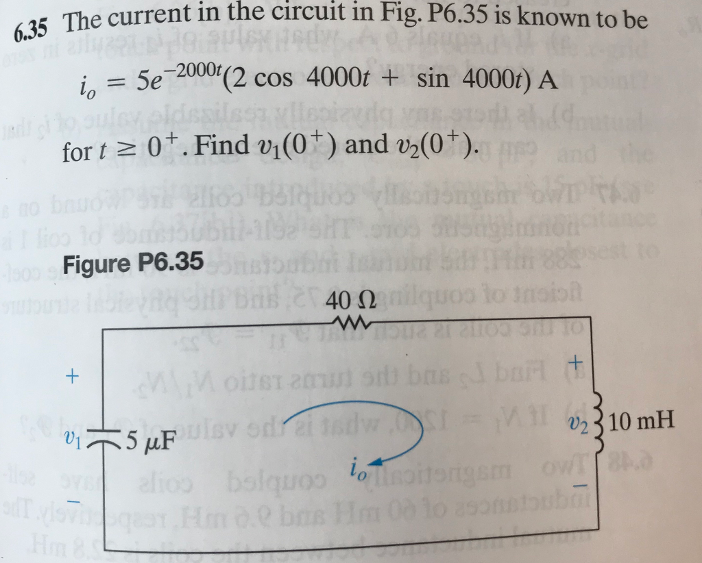 Solved 635 The current in the circuit in Fig, P6.35 is known | Chegg.com