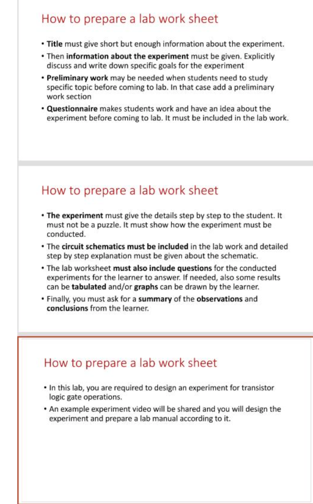 Solved The LABwork 5 is the designing an experiment. | Chegg.com