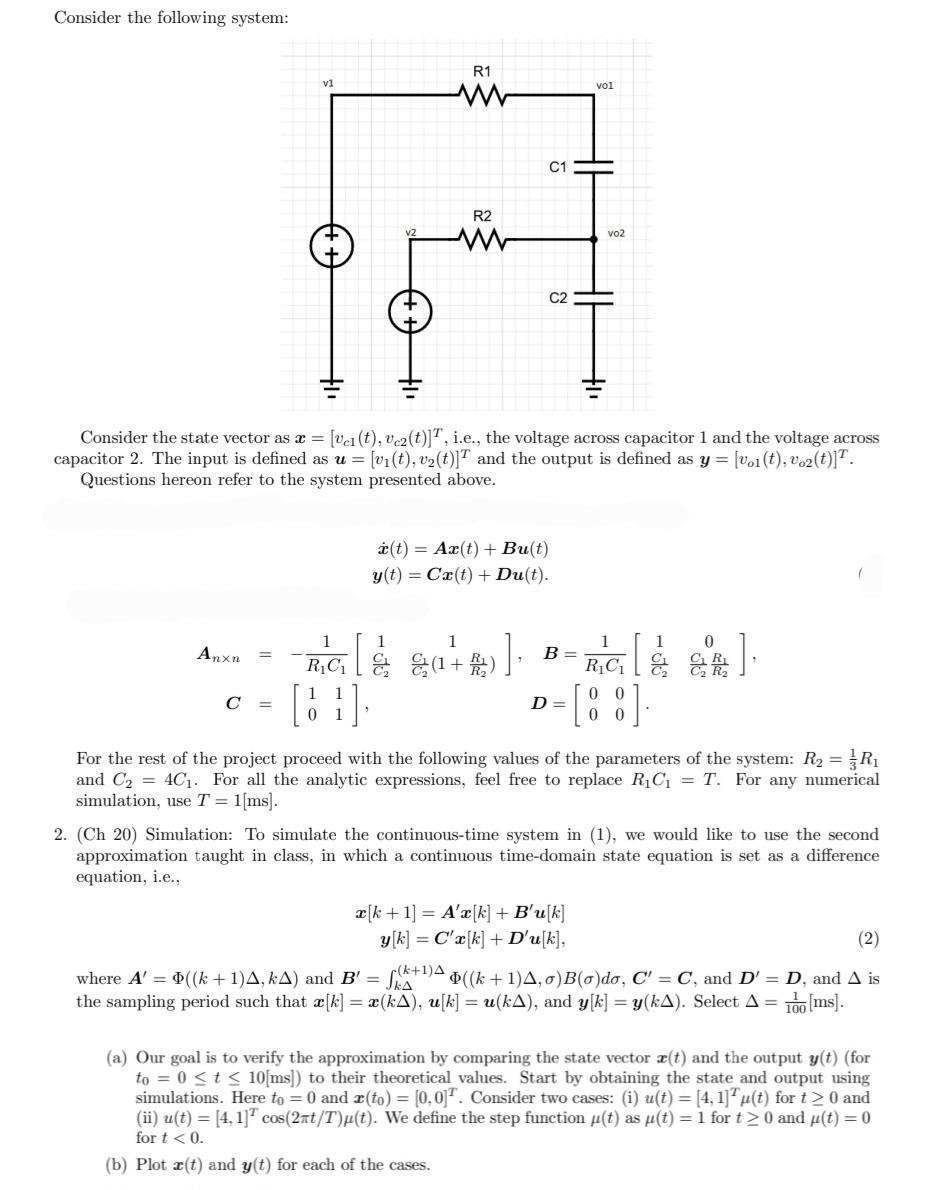 Solved Consider the following system: Consider the state | Chegg.com