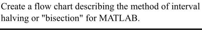 Solved Create a flow chart describing the method of interval | Chegg.com