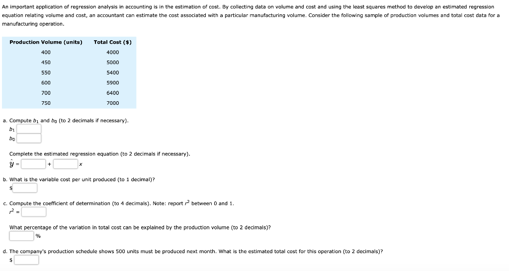 Solved An important application of regression analysis in | Chegg.com