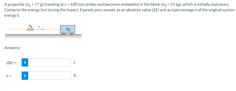 Solved A projectile (mp=77 g) traveling at v=630 m/s strikes | Chegg.com