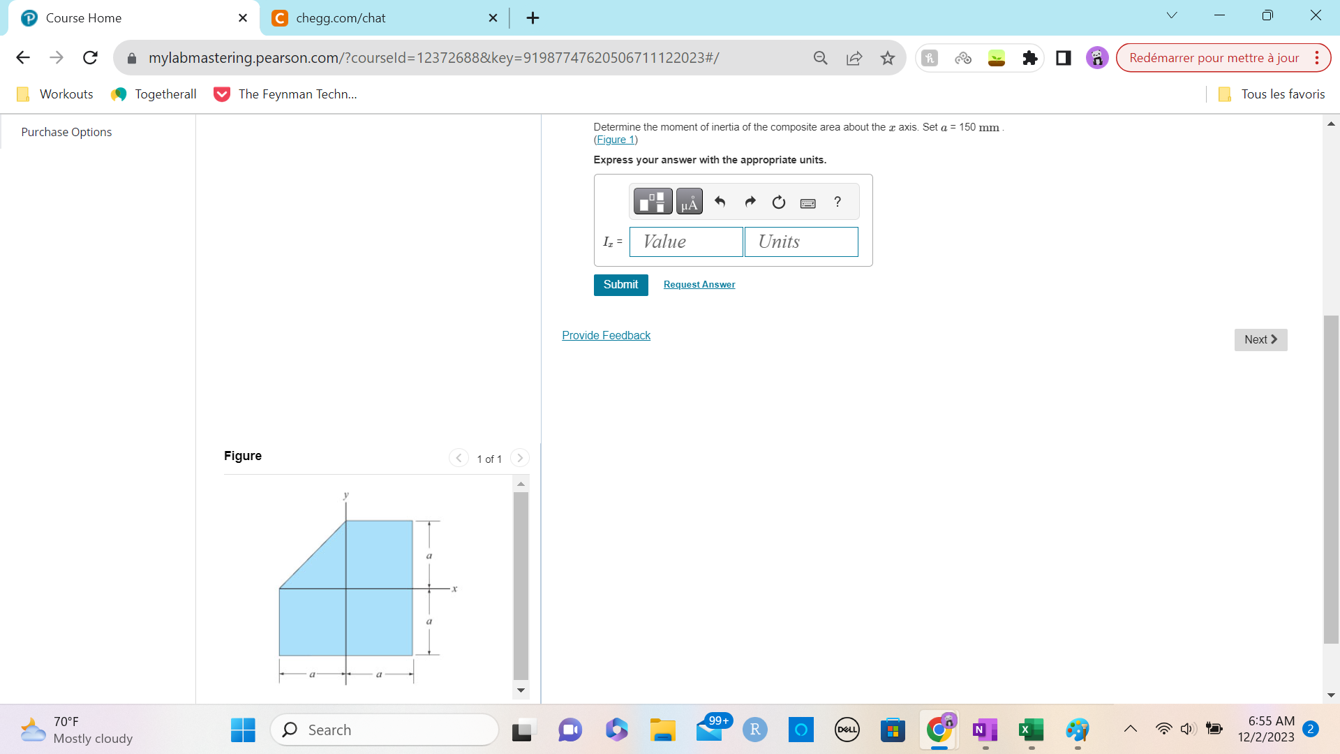 Solved Determine the moment of inertia of the composite area | Chegg.com