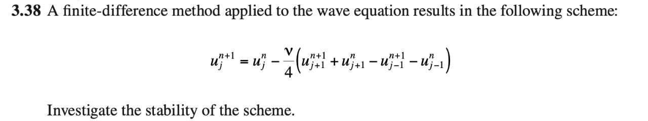 Solved 3.38 A finite-difference method applied to the wave | Chegg.com