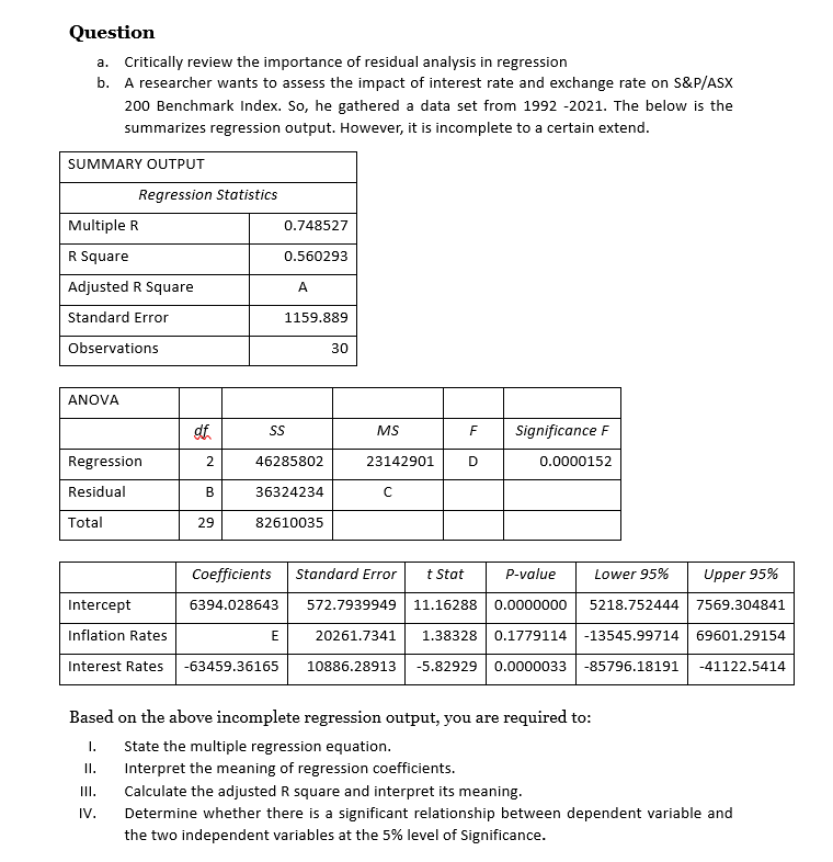 Solved Question a. Critically review the importance of | Chegg.com