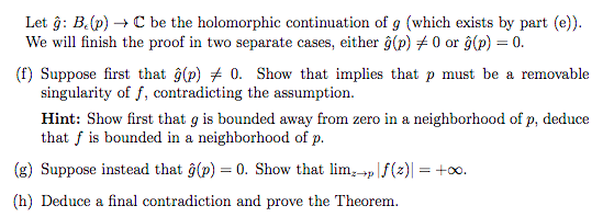 Solved 1. A much weaker version of Picard Great Theorem is | Chegg.com