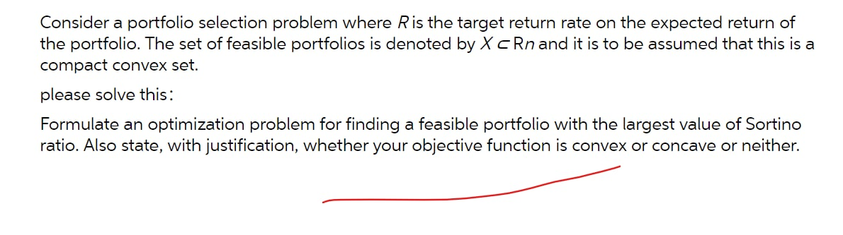 Solved Consider a portfolio selection problem where Ris the | Chegg.com