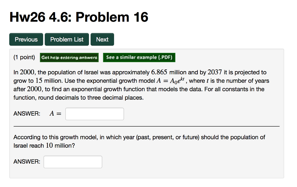 Solved Hw26 4.6: Problem 16 Previous Problem List Next (1 | Chegg.com