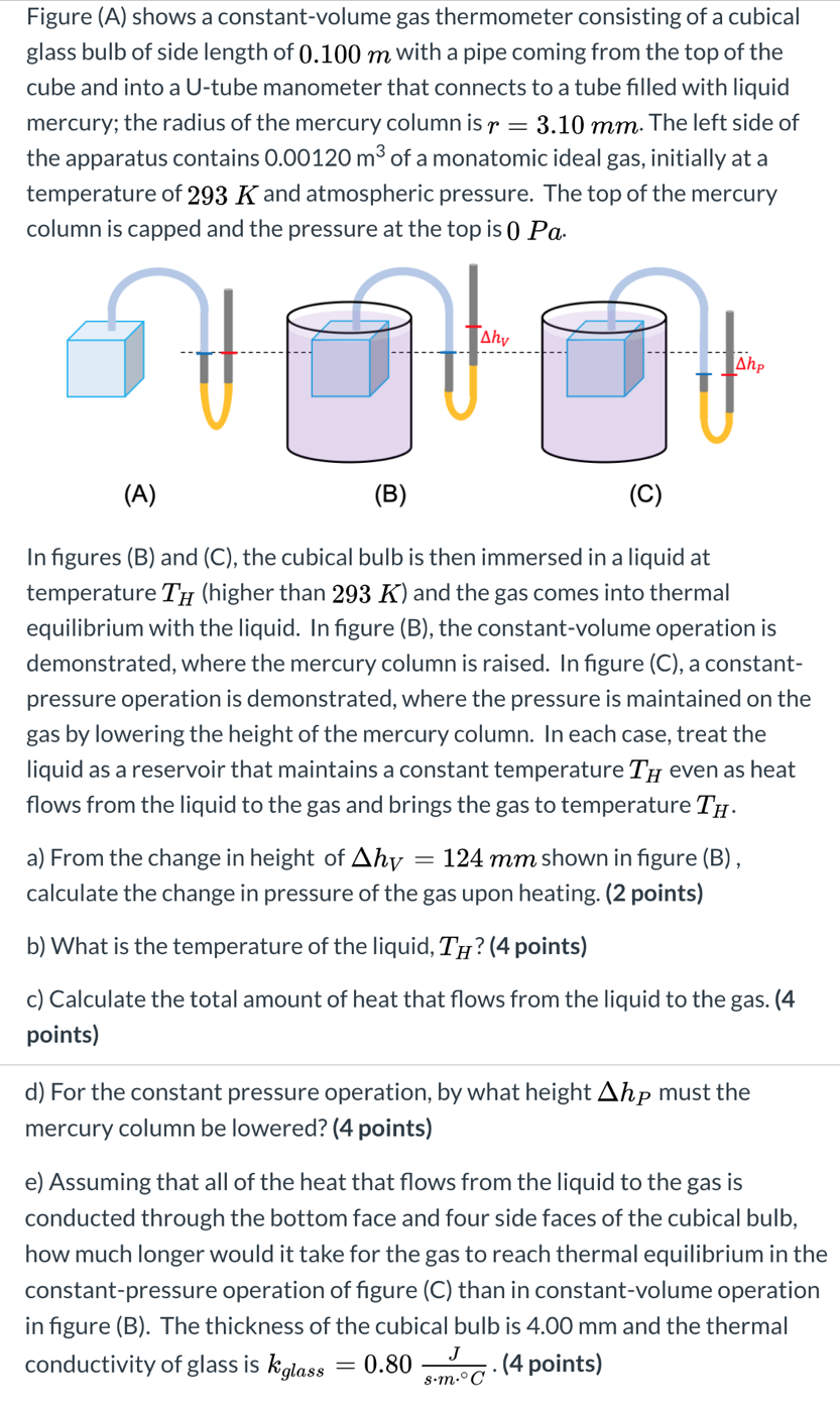 Figure (A) shows a constant-volume gas thermometer | Chegg.com