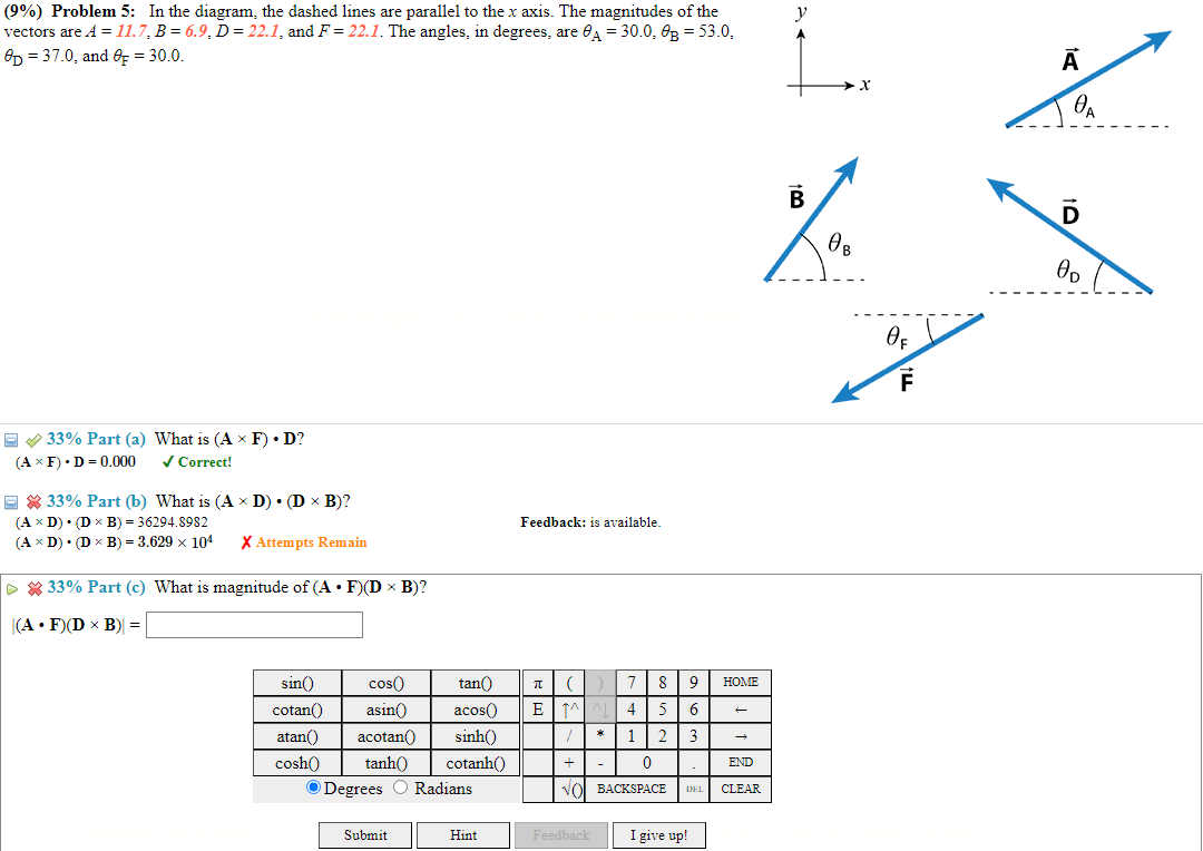 Solved (9%) Problem 5: In the diagram, the dashed lines are | Chegg.com