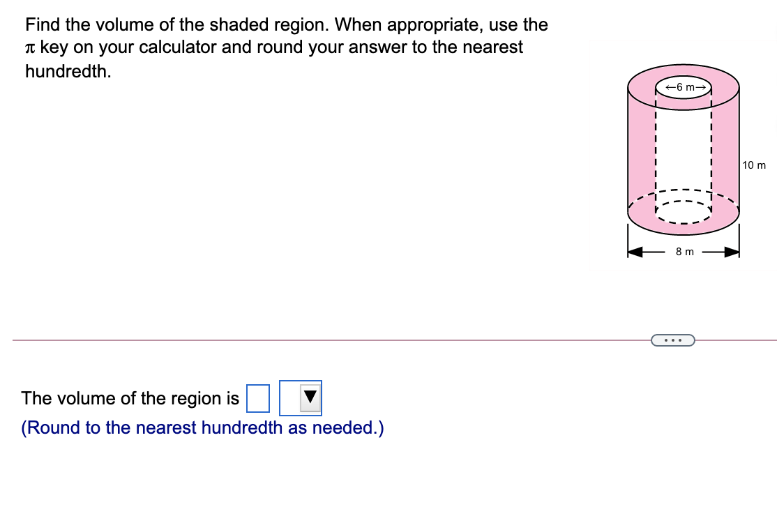 Solved Determine the volume of the shaded region. Use the it | Chegg.com