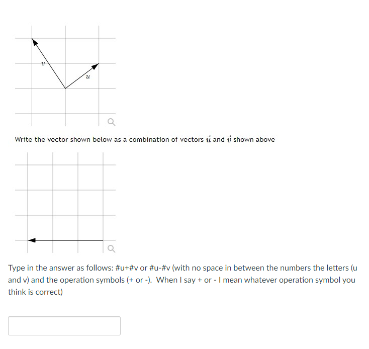 Solved u Write the vector shown below as a combination of | Chegg.com