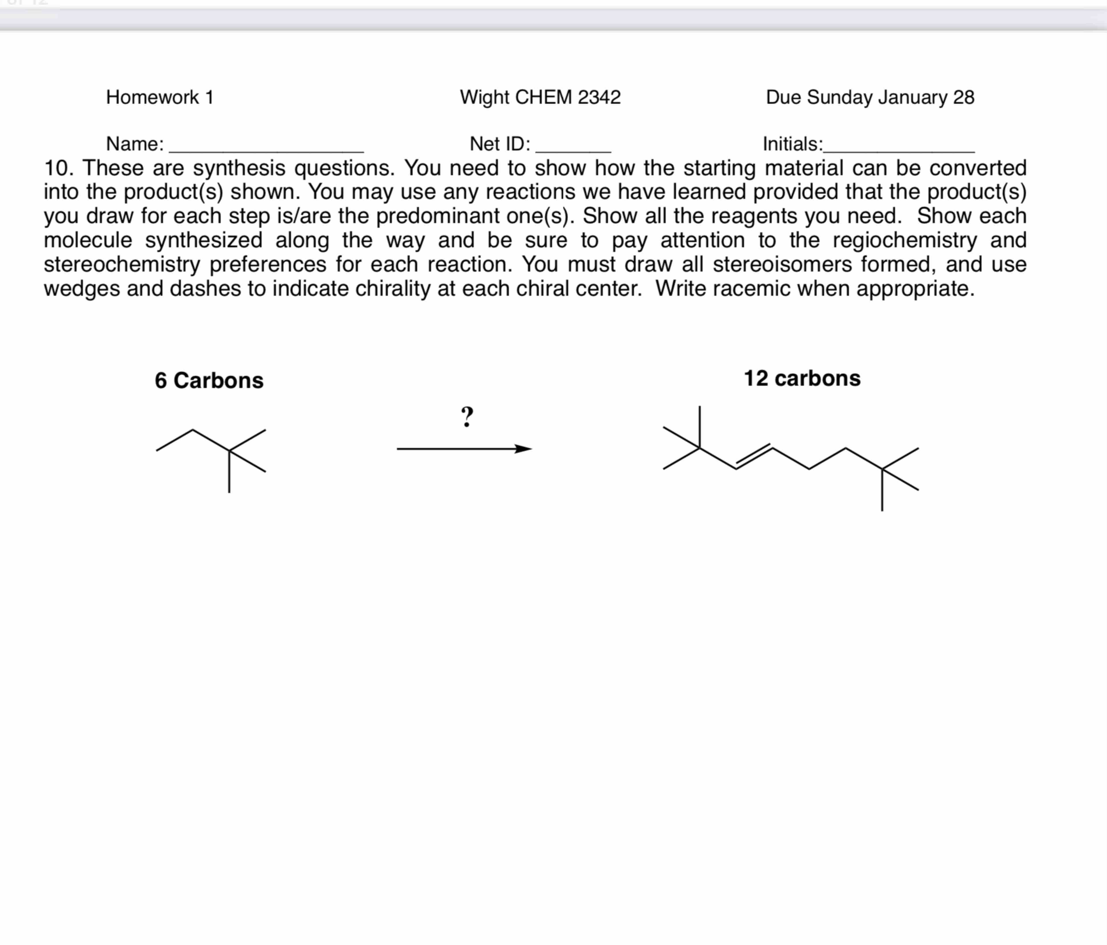 Solved These are synthesis questions. You need to show how | Chegg.com