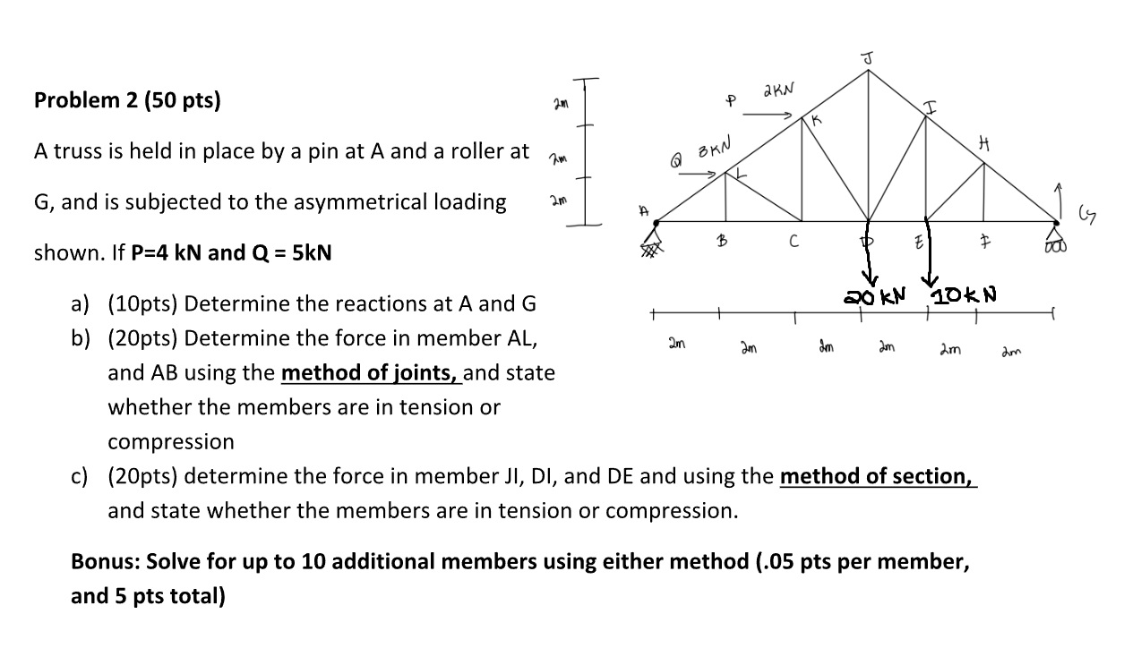 Solved Problem 2 (50 ﻿pts)A truss is held in place by a pin | Chegg.com