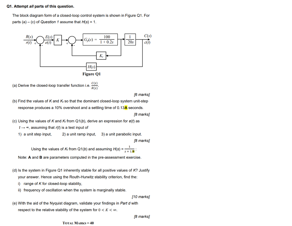Solved Q1. Attempt all parts of this question. The block | Chegg.com