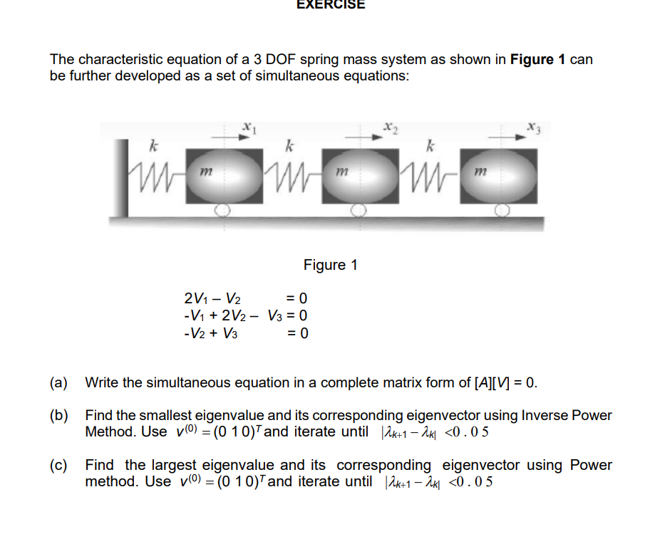 Solved The characteristic equation of a 3 DOF spring mass | Chegg.com