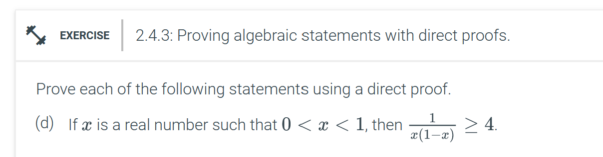 Solved EXERCISE 2.4.3: Proving algebraic statements with | Chegg.com
