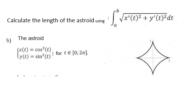 Solved Calculate the length of the astroid using : | Chegg.com