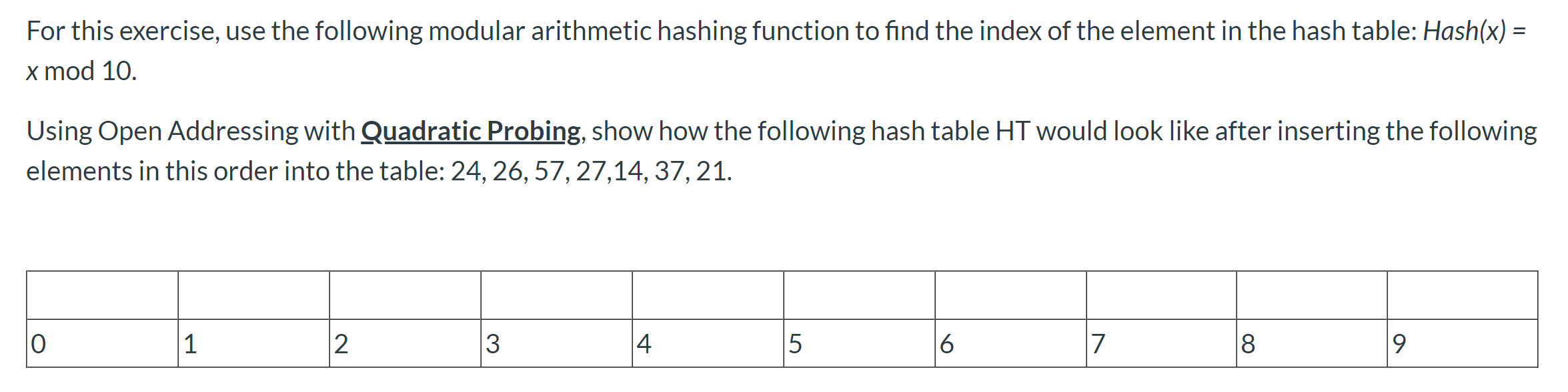 Solved For this exercise, use the following modular | Chegg.com