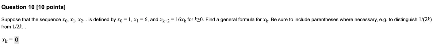 Solved Question 10 [10 points] Suppose that the sequence X0, | Chegg.com