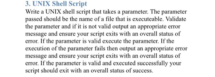 Solved 3. UNIX Shell Script Write a UNIX shell script that | Chegg.com